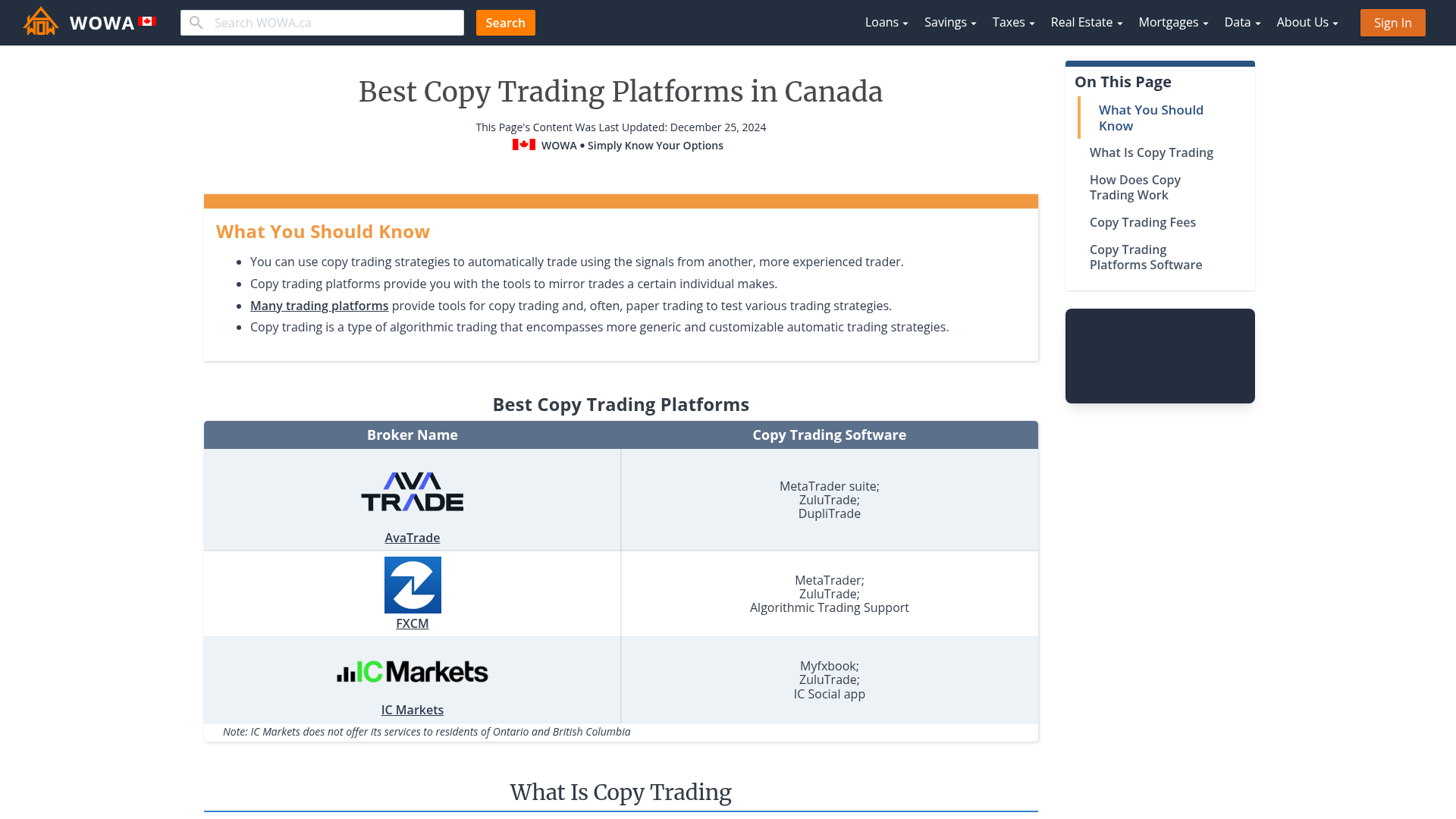 Best Copy Trading Platforms in Canada | WOWA.ca