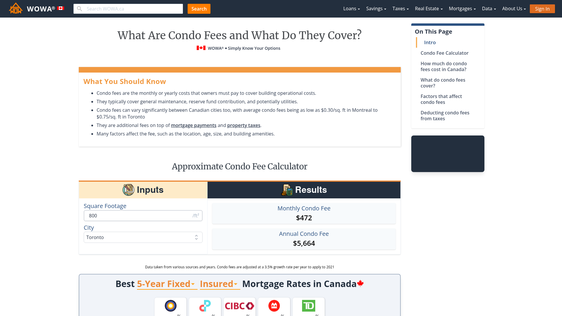Condo Maintenance Fees In Canada WOWA ca Condo Maintenance Fees In Canada WOWA ca