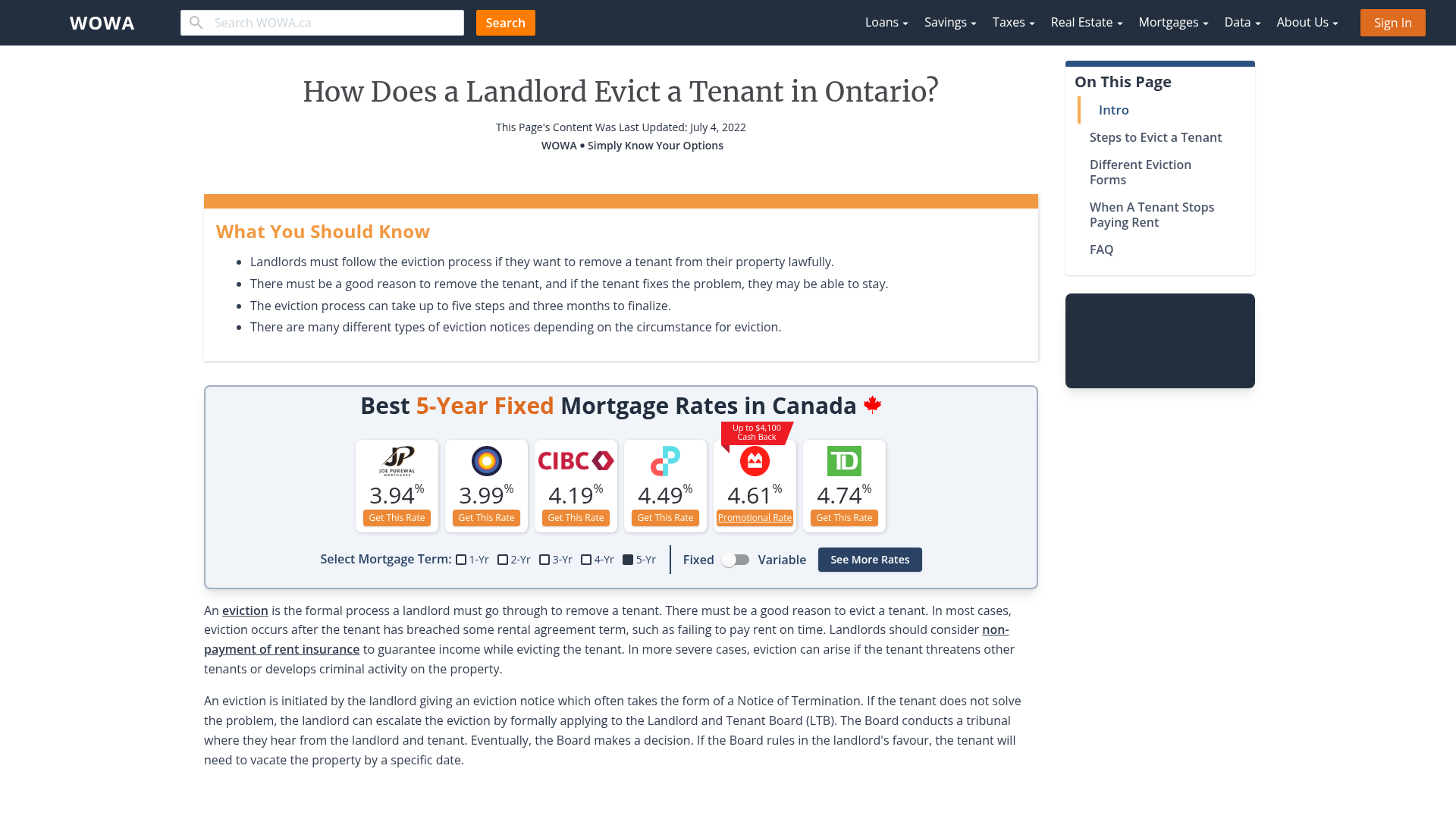 How To Evict A Tenant In Ontario WOWA ca