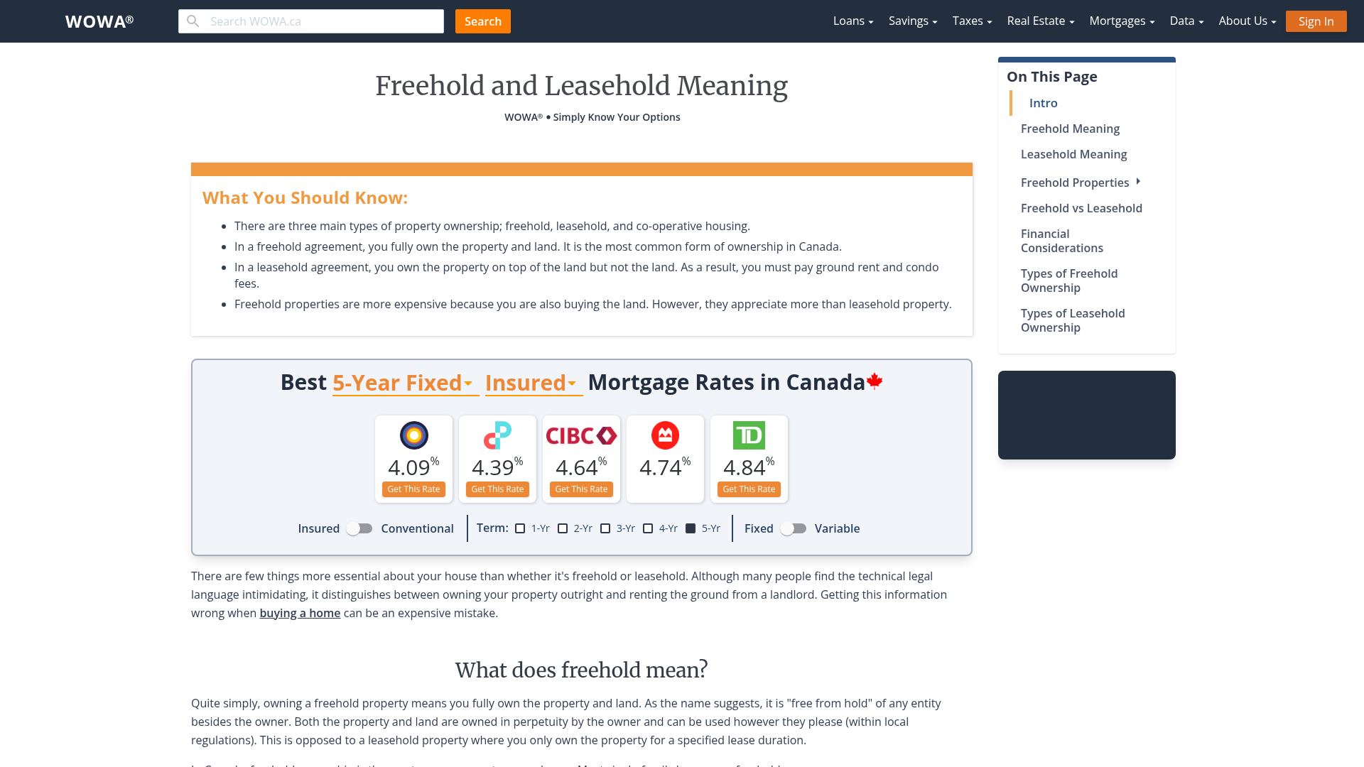 Freehold Meaning For Townhouse Condo Strata Lot WOWA ca