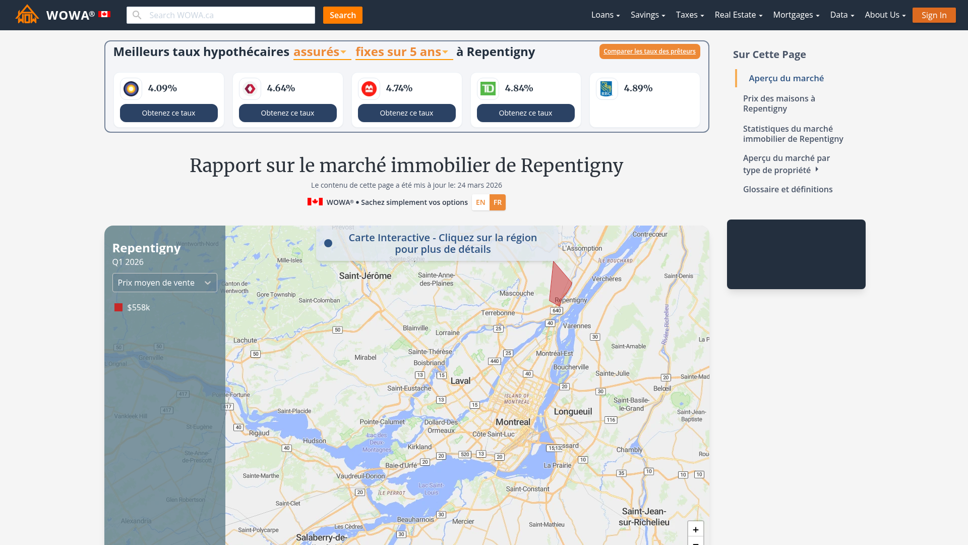 Repentigny Rapport sur le marché immobilier : mise à jour du 24 Mar ...