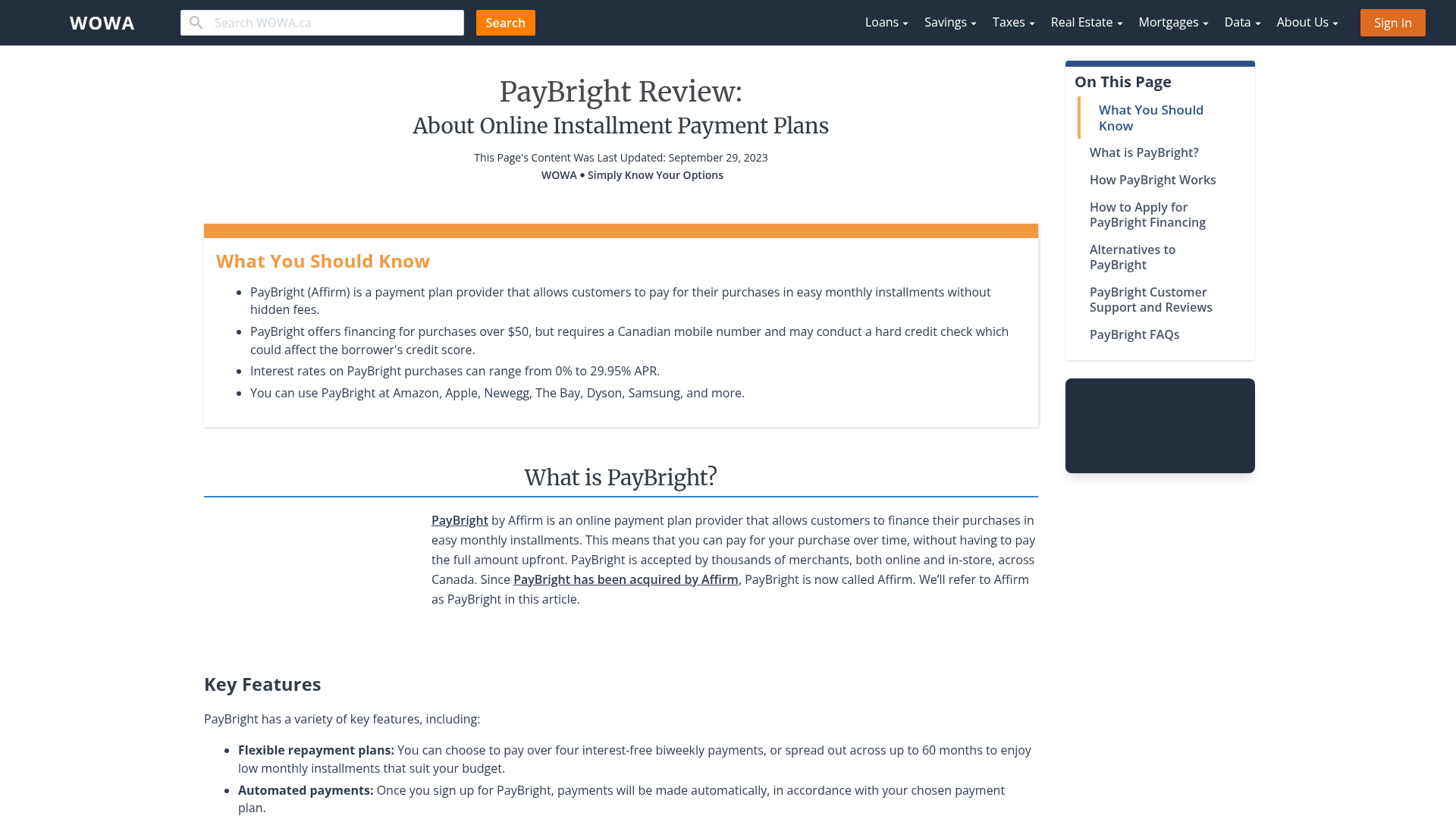 PayBright Review: Online Installment Payment Plans | WOWA.ca