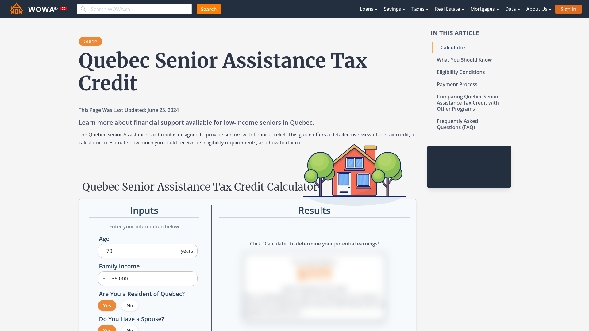 Quebec Senior Assistance Tax Credit | WOWA.ca
