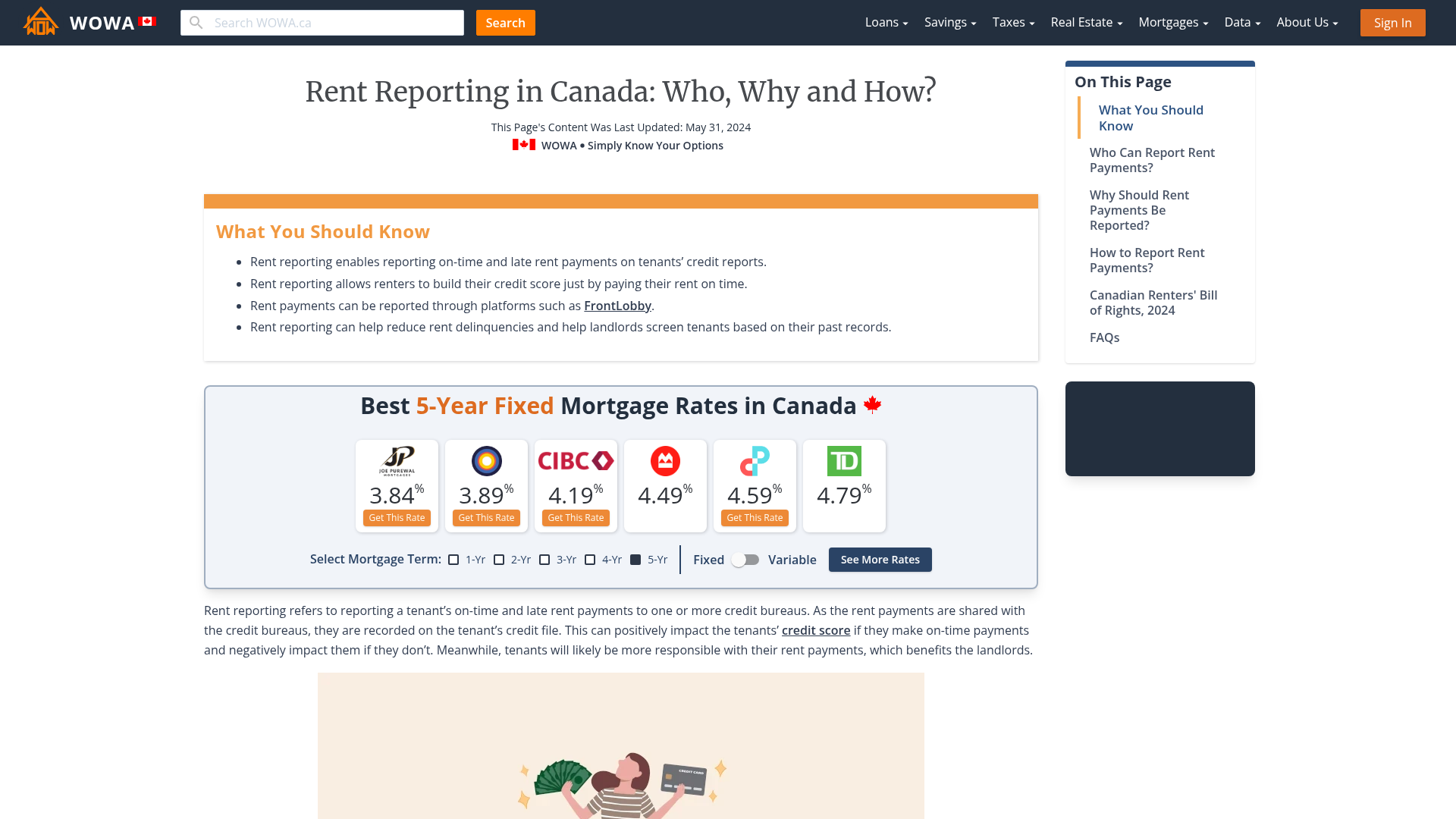 Rent Reporting in Canada | WOWA.ca