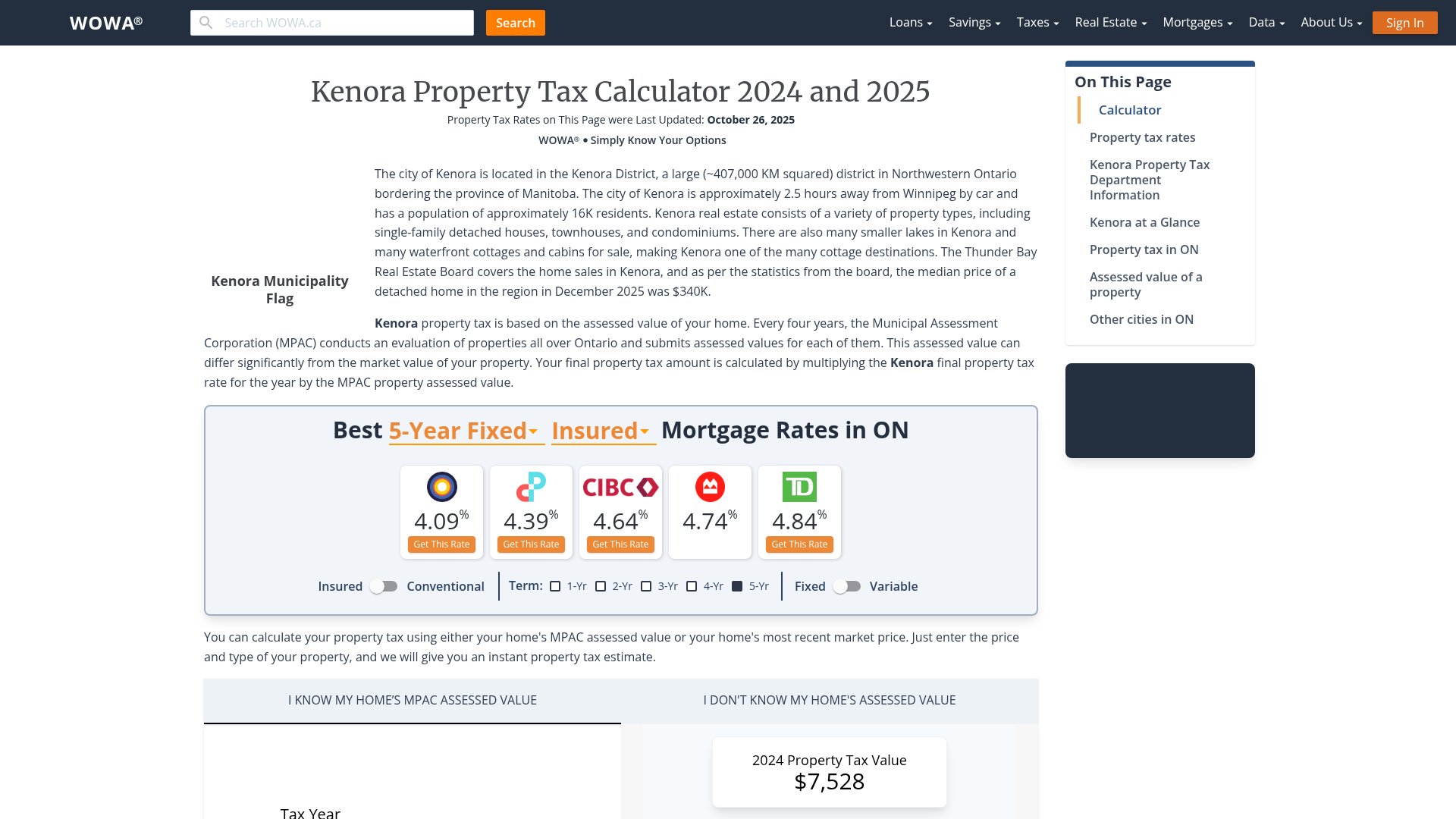 Kenora Property Tax 2024 and 2025 | Calculator & Rates - WOWA.ca