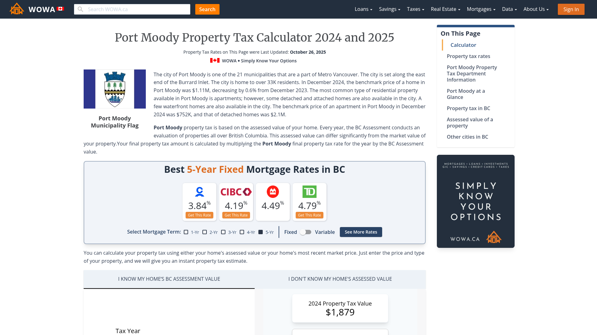 Port Moody Property Tax 2025 | Calculator & Rates - WOWA.ca