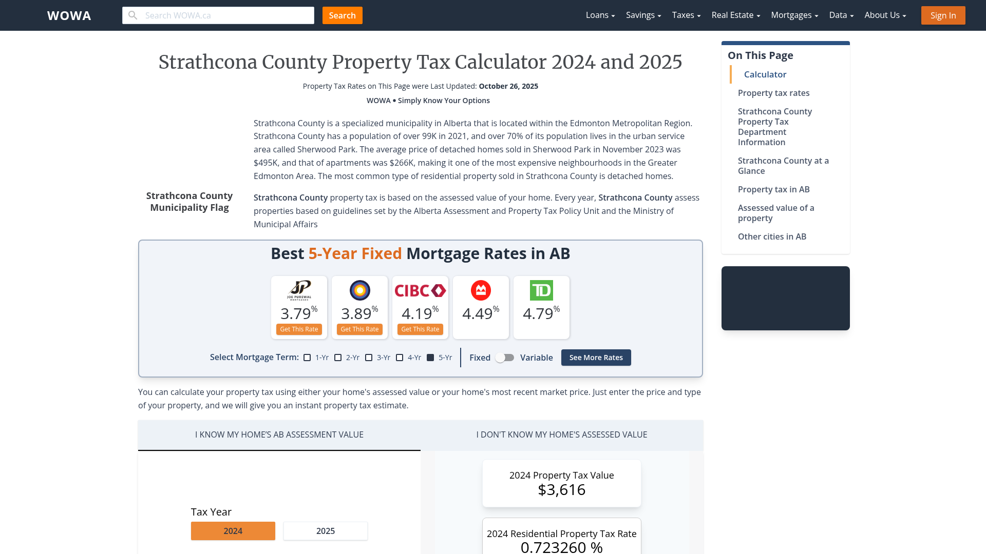 Strathcona County Property Tax 2025 | Calculator & Rates - WOWA.ca
