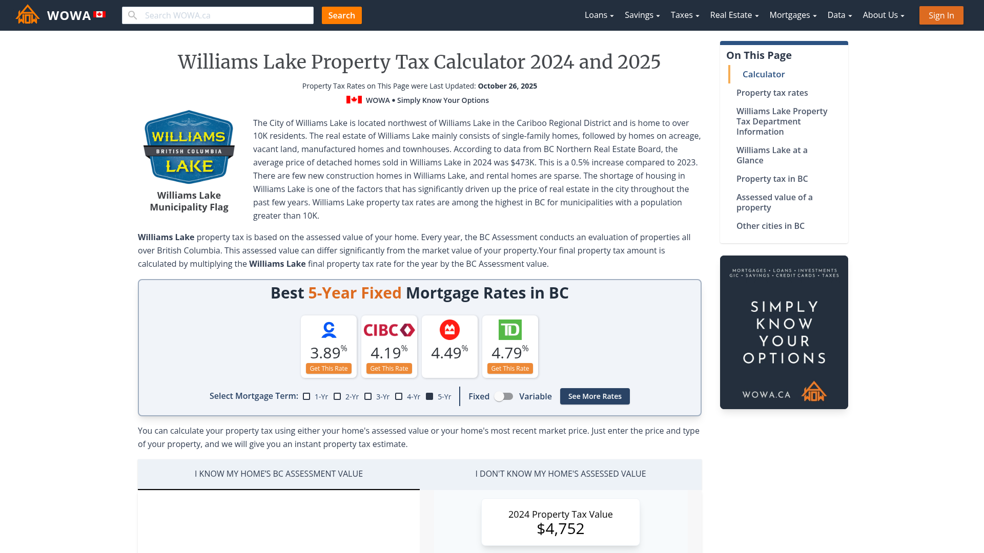 Williams Lake Property Tax 2024 and 2025 | Calculator & Rates - WOWA.ca